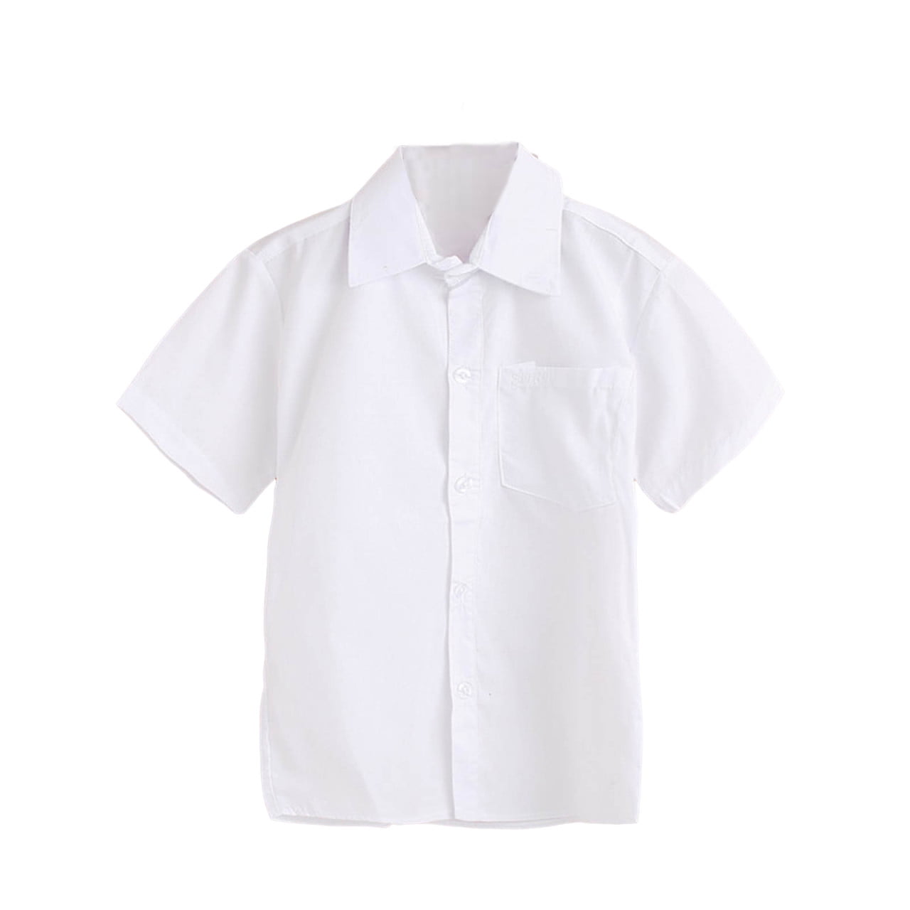 Povozer Boys School Uniform Dress Shirt Short Sleeve Button-Up Shirt ...