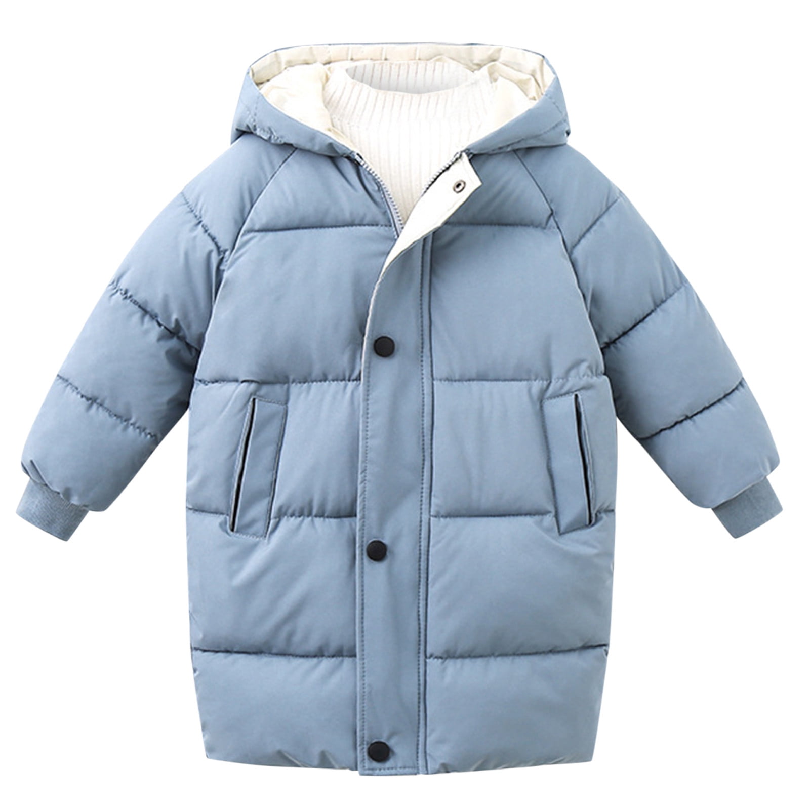 Povozer Girl's Winter Jacket Long Puffer Coat Fleece Outerwear with ...