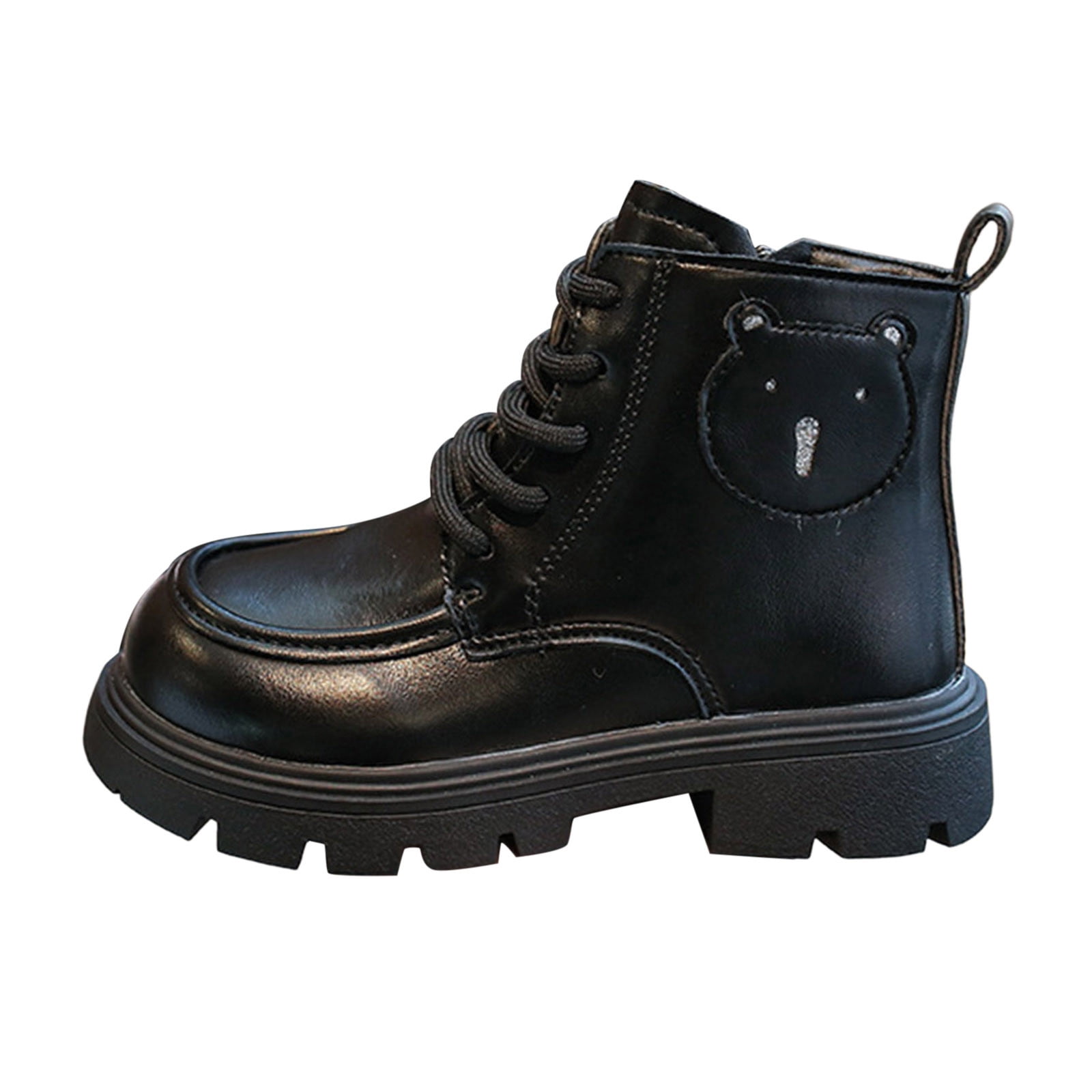 Povozer Girls Combat Boots Ankle Lace Up Waterproof with Side Zipper ...