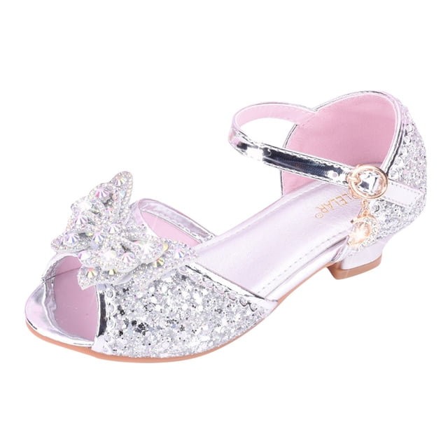 Povozer Girls Dress Shoes Ankle Strap Bow Party Sandals Princess Flower ...