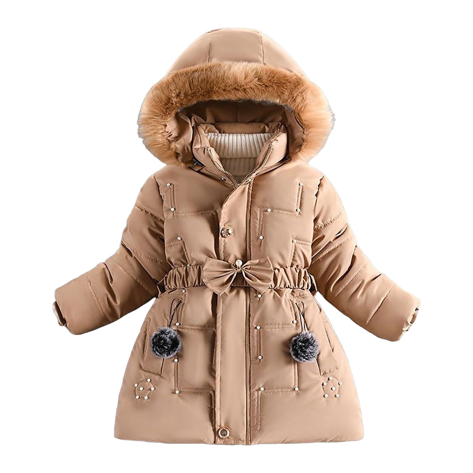 Povozer Girls' Long Winter Coats Warm Parka Lined Puffer Jacket Thicken ...