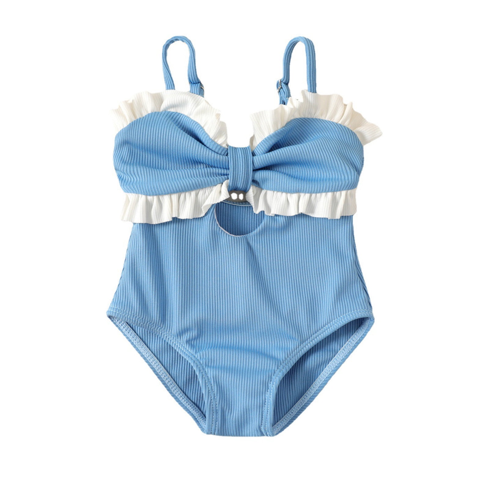 Povozer Girls One Piece Swimsuit Cute Striped Bathing Suit Hawaii