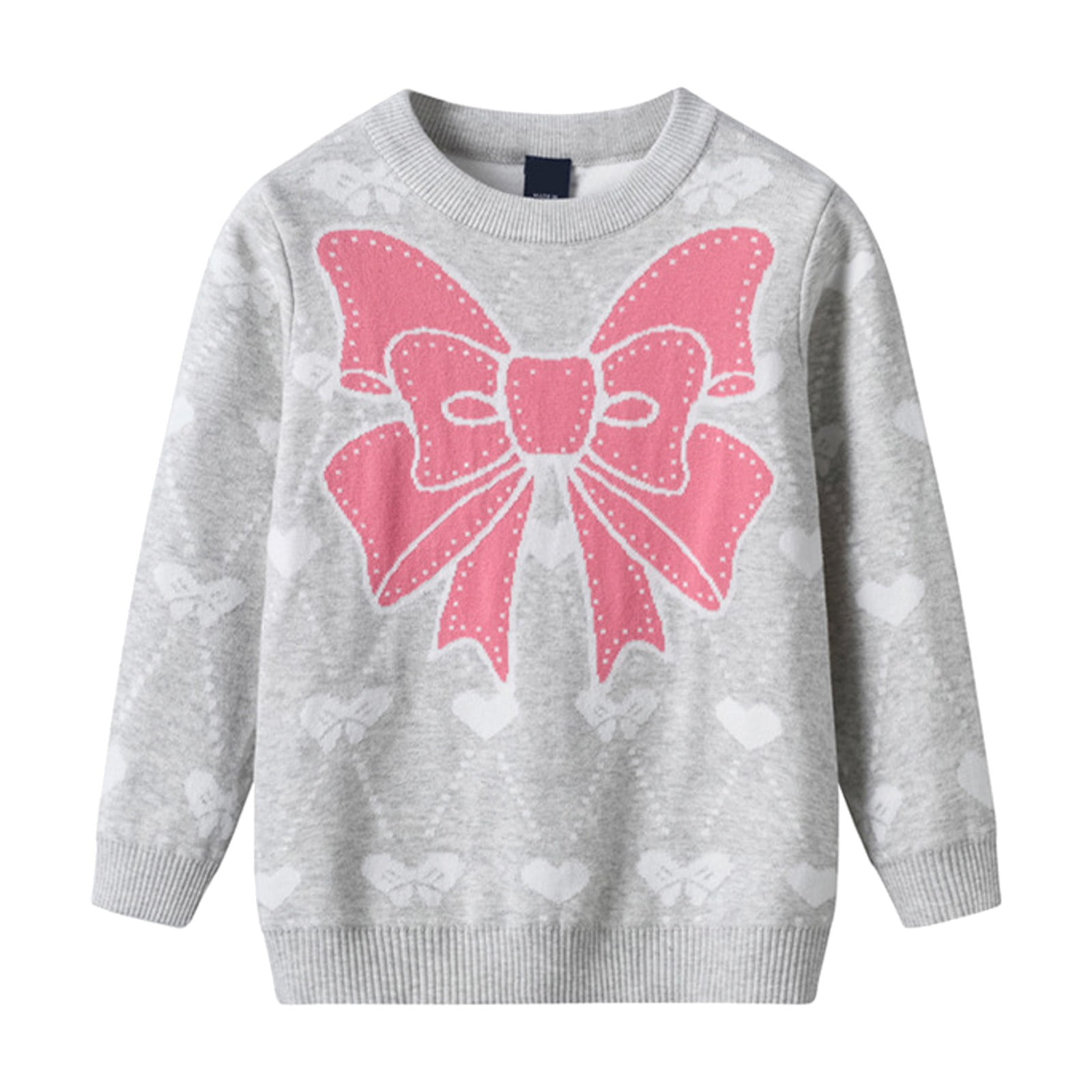 Povozer Girls Sweater Cotton Bows Sweater Kids Cable Knit Casual ...