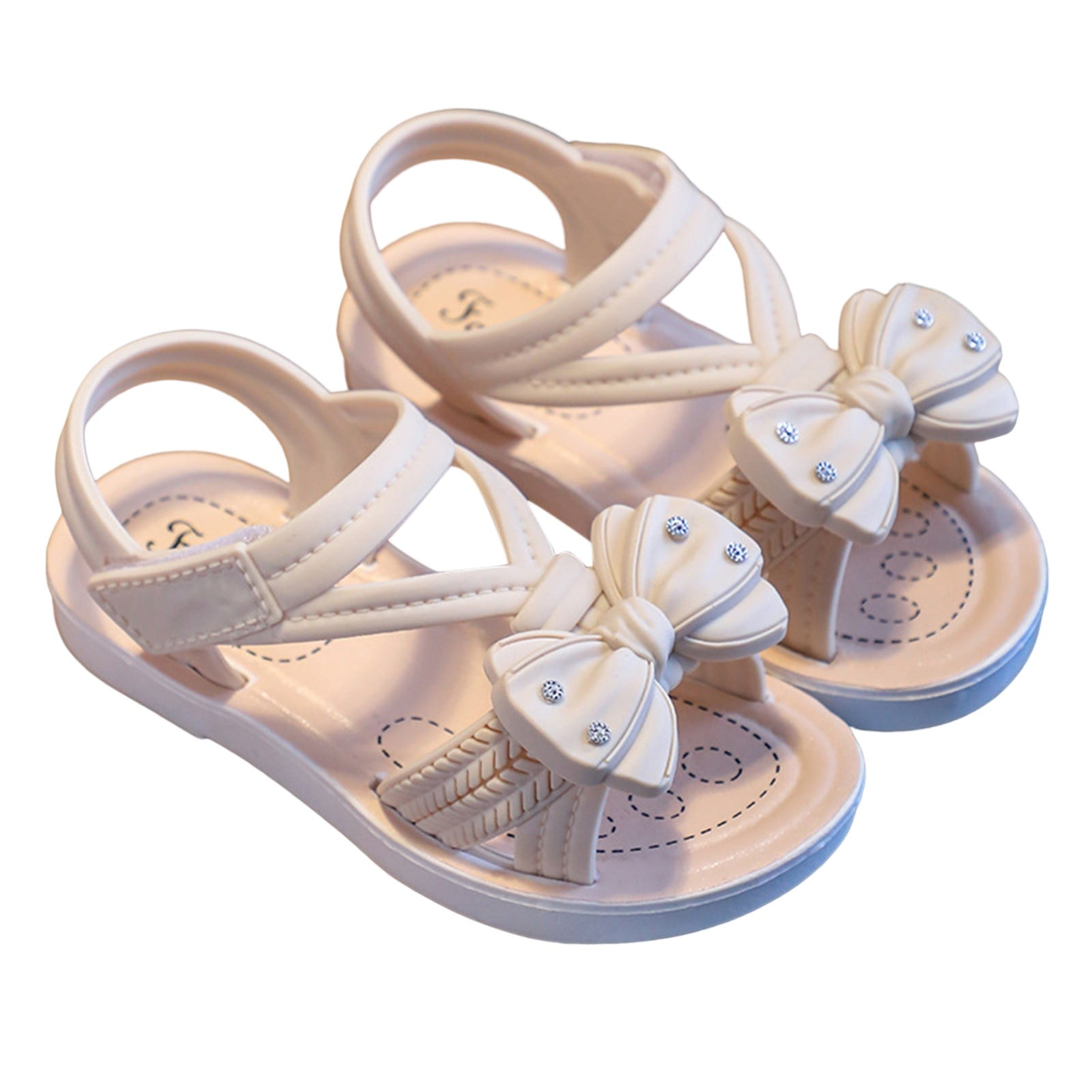 Povozer Kids Baby Girls Rubber Sandals Shoes Cross Sandals(Beige,13 ...