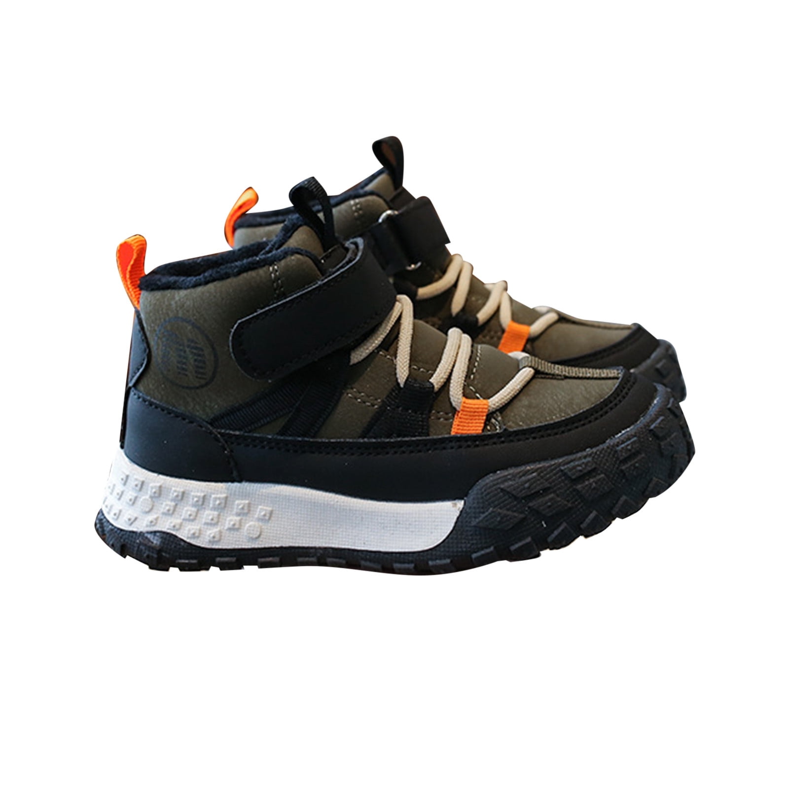Povozer Kids High Top Sneakers - Boys Hiking Boots with Bungee & Strap ...