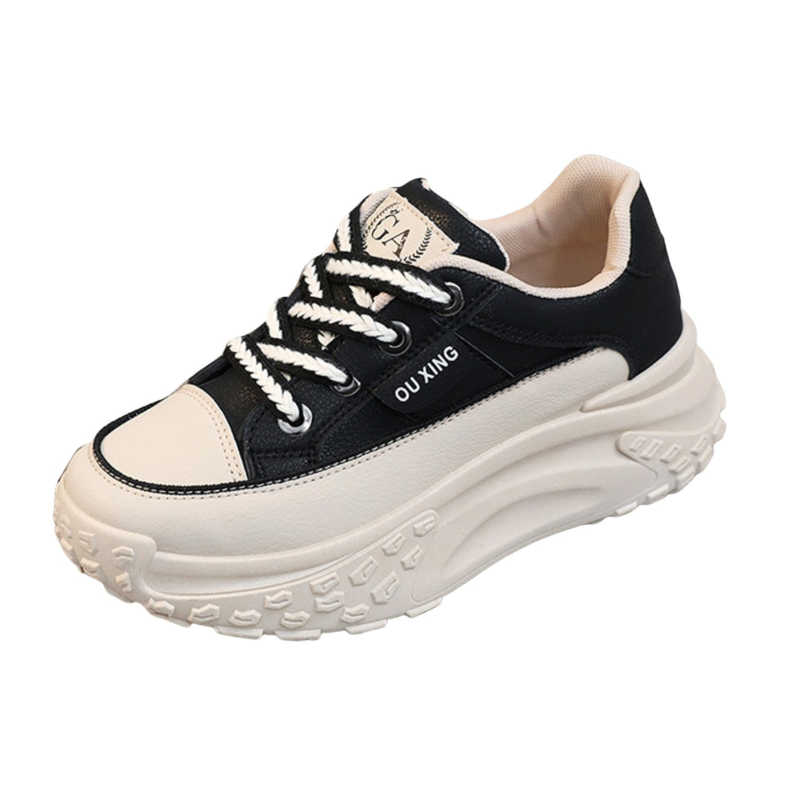 Povozer Platform Sneakers for Women Low Top Shoes Womens Lace up ...