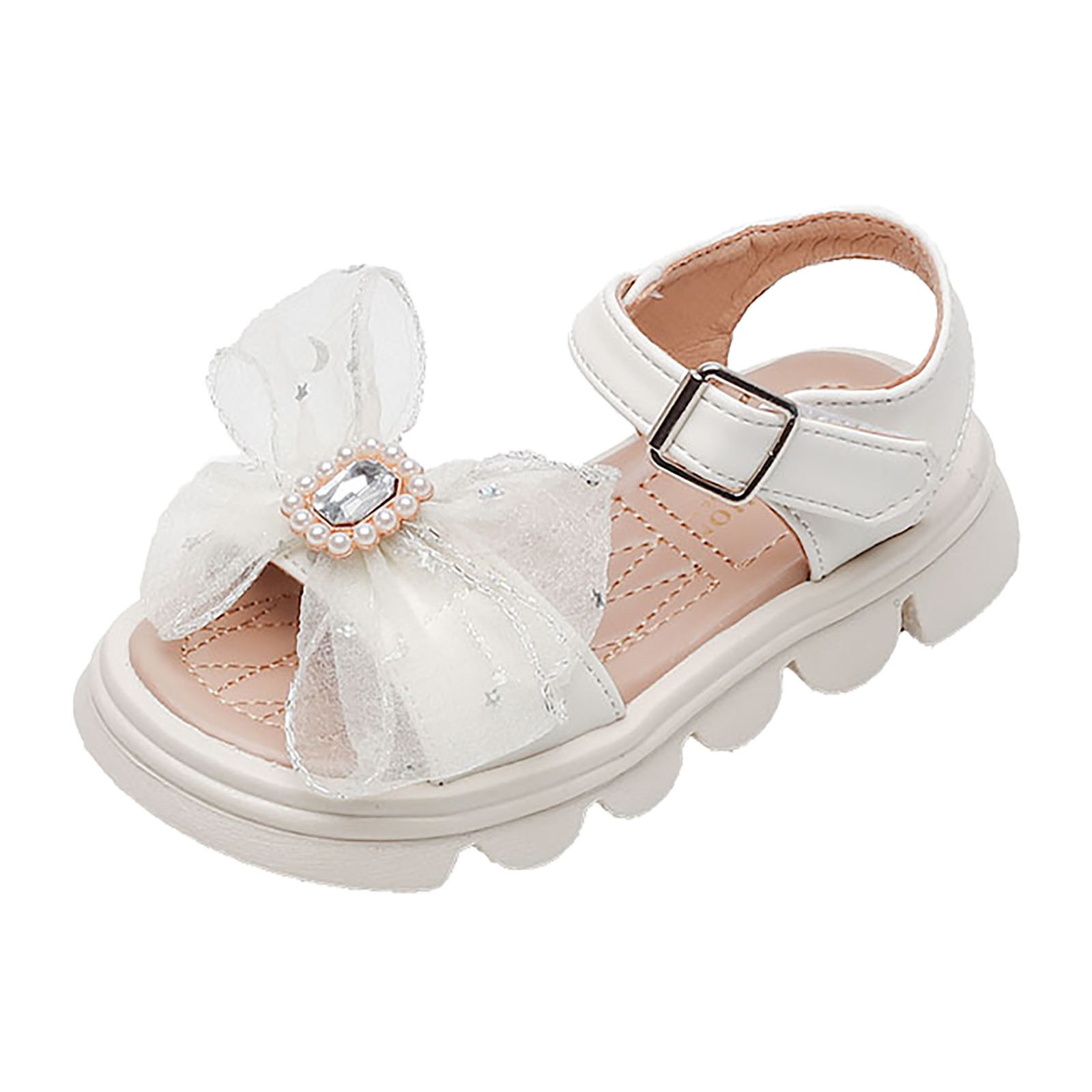 Povozer Sandals for Little Girls Sandals Bowknots Flat Sandals Casual ...