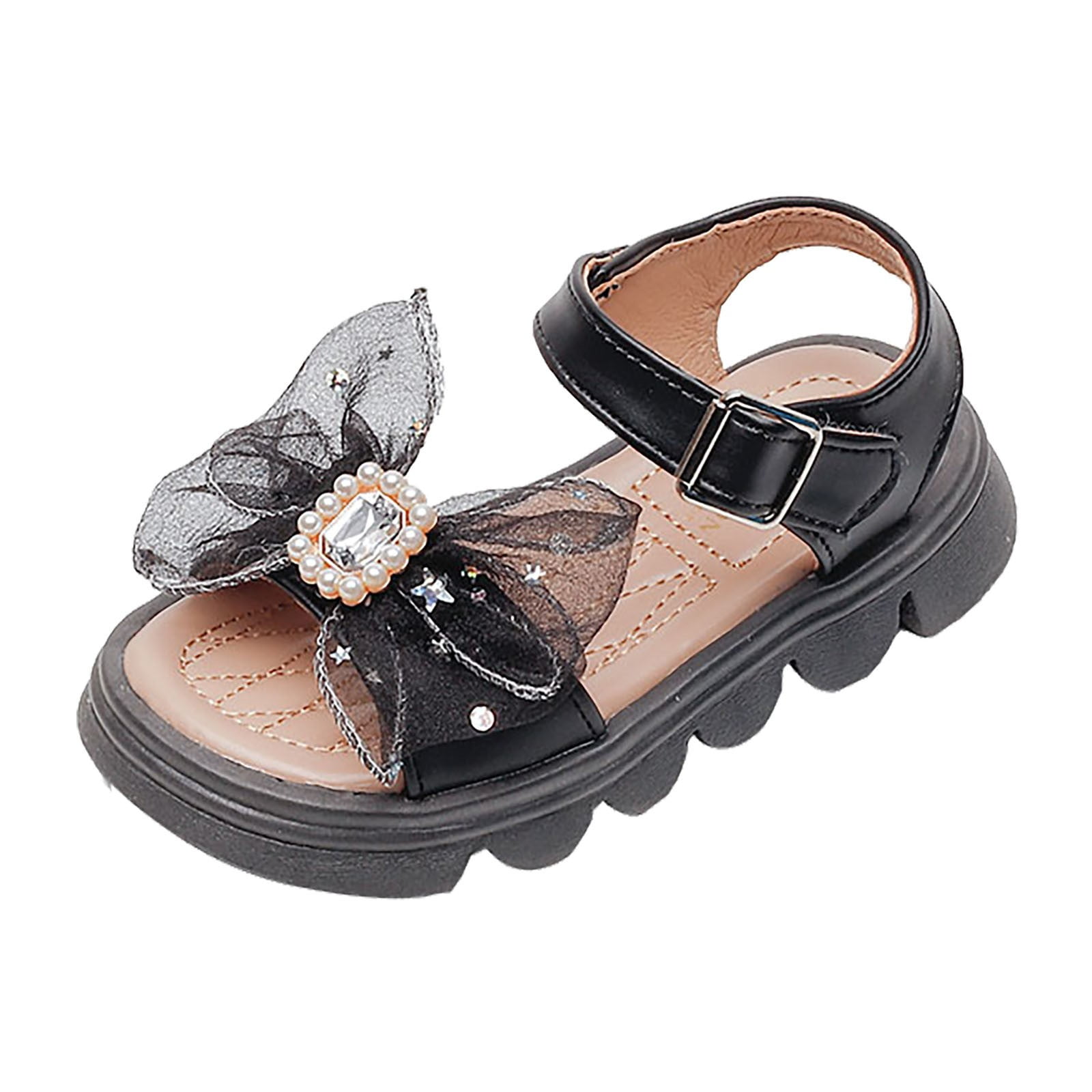 Povozer Sandals for Little Girls Sandals Bowknots Flat Sandals Casual ...