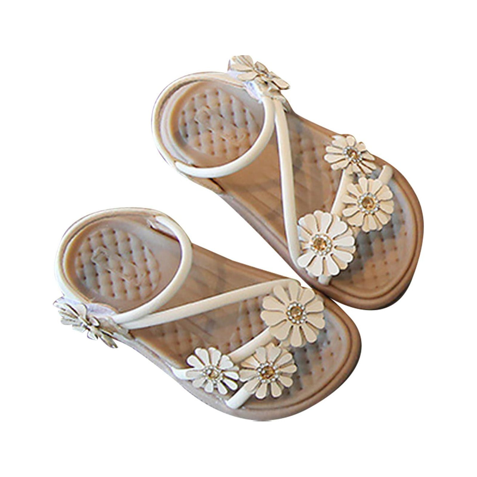 Povozer Sandals for Little Girls Small Flower Soft Bottom Shoe Dew Toe ...