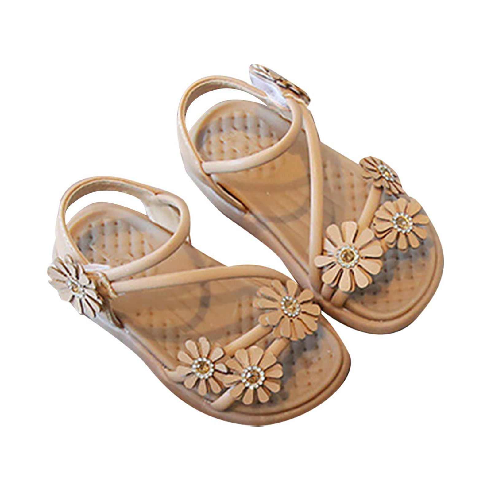 Povozer Sandals for Little Girls Small Flower Soft Bottom Shoe Dew Toe ...