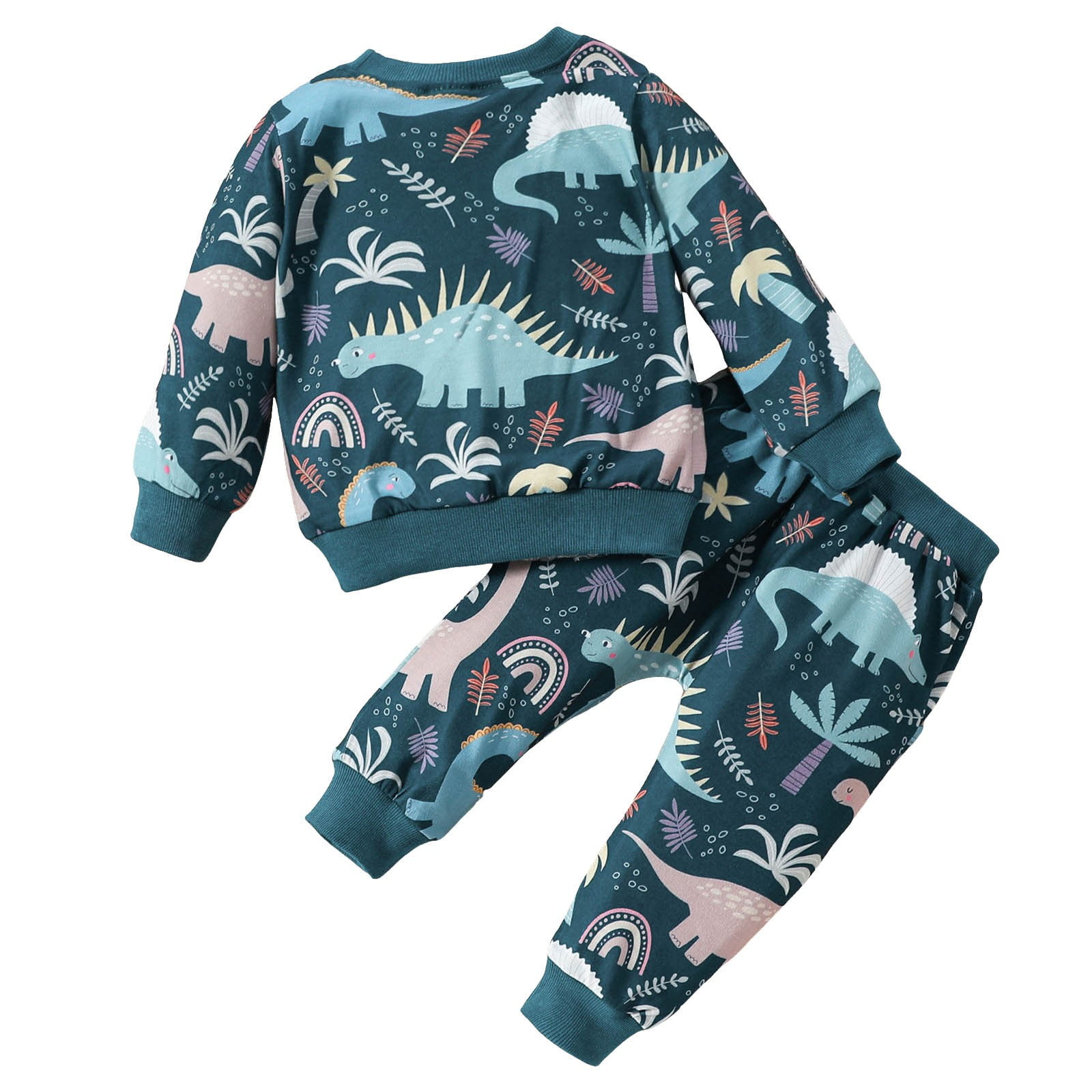 Povozer Toddler Baby Boy Clothing Sets Dinosaur Printed Long Sleeve ...