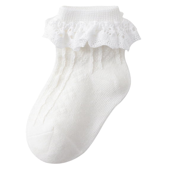 Povozer Toddler Girls Dress Socks Baby Ruffle Socks Cute Frilly Lace ...