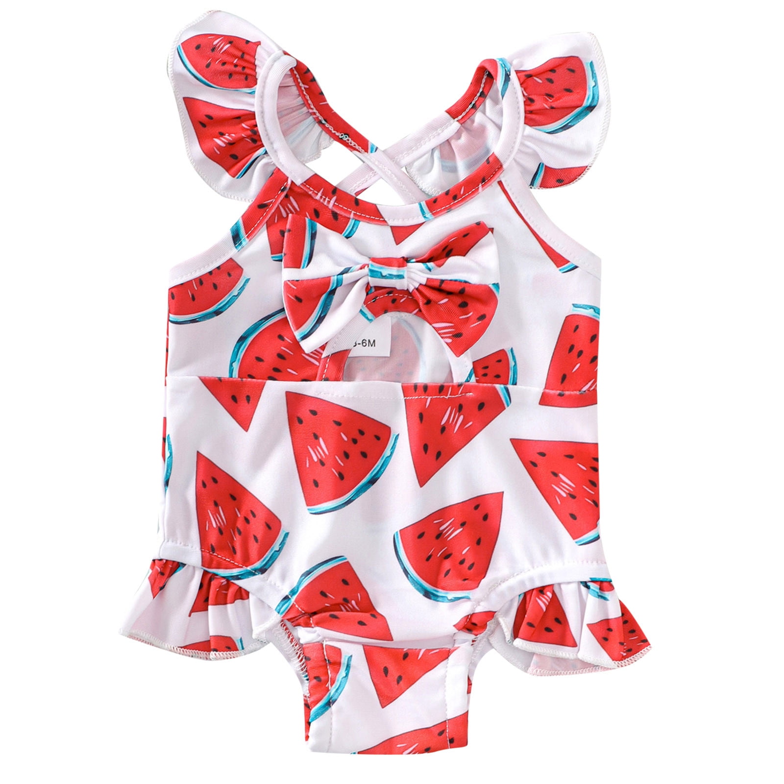 Povozer Toddler Kids Girl Swimsuit Floral Print Bowknot Sleeveless ...