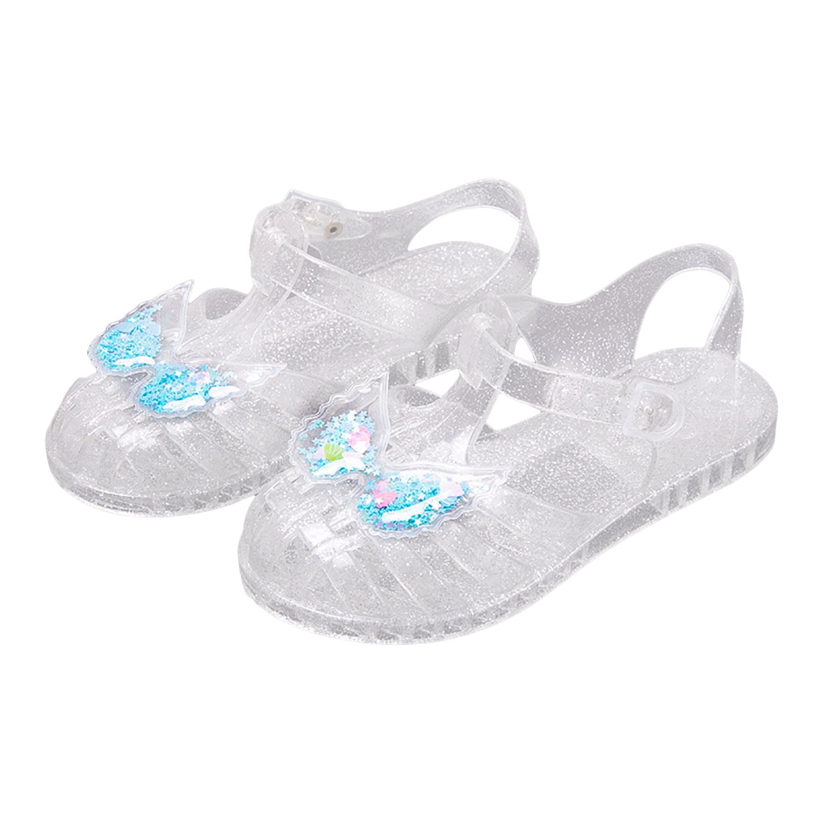 Povozer Toddler Sandles Girls Jelly Sandals Rubber Sole Closed Toe Flat ...