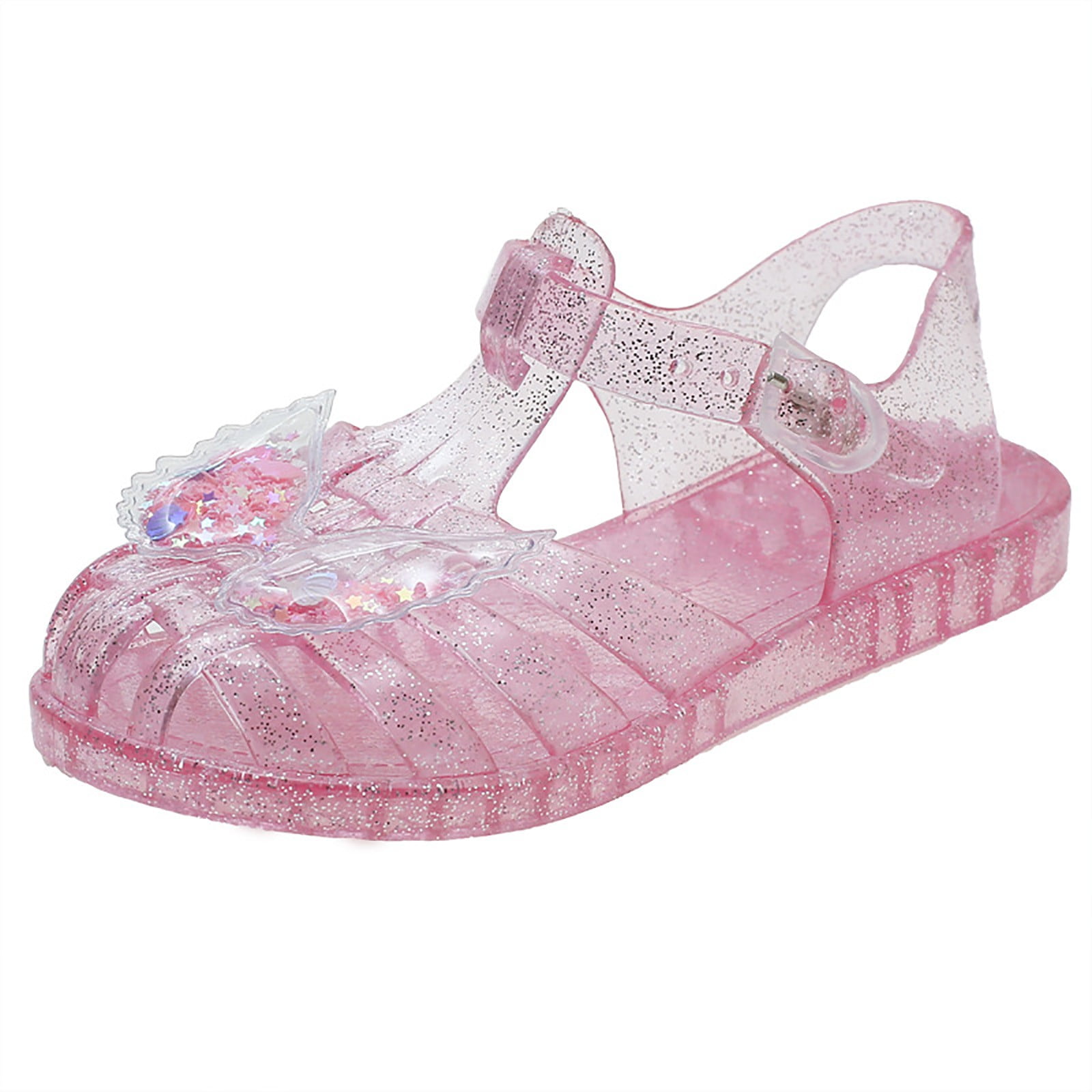 Povozer Toddler Sandles Girls Jelly Sandals Rubber Sole Closed Toe Flat ...