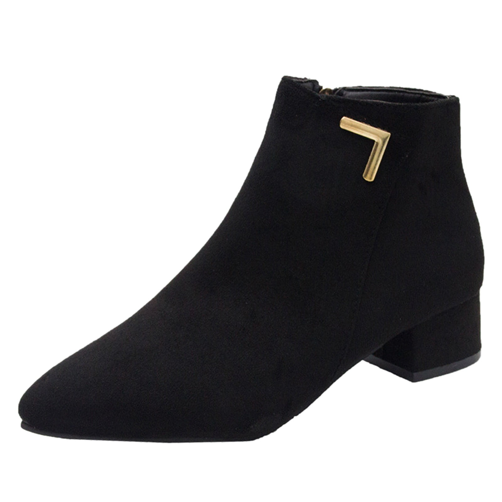 Povozer Women's Low Heeled Ankle Boots Womens Shoes Waterproof Fashion ...