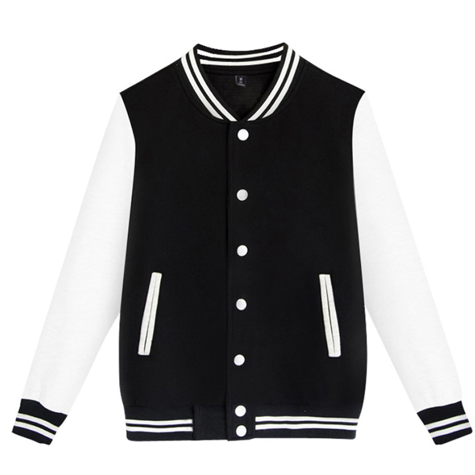 Povozer Women's Men's Varsity Baseball Jacket Casual Letterman Bomber ...