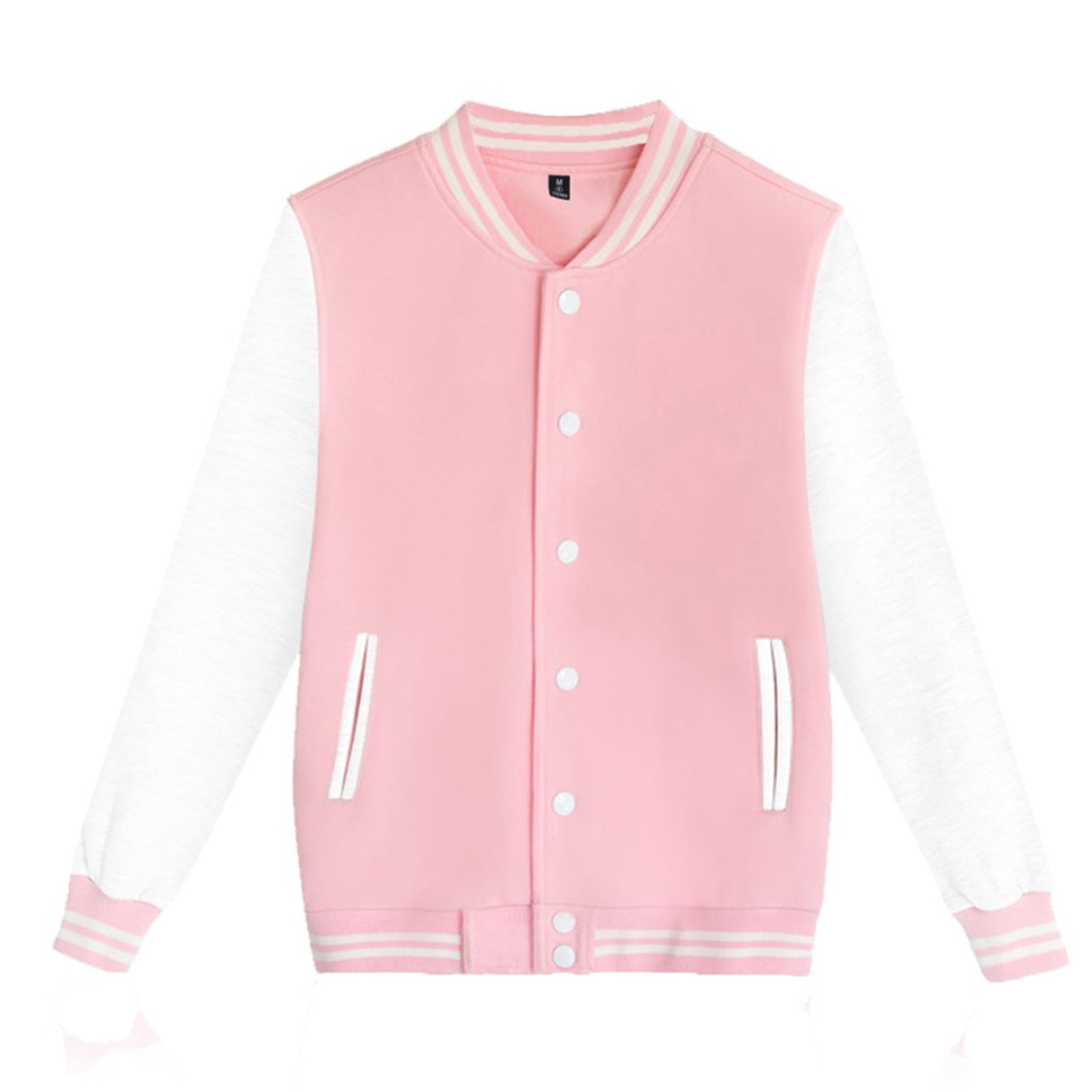 Povozer Women's Men's Varsity Baseball Jacket Casual Letterman Bomber ...