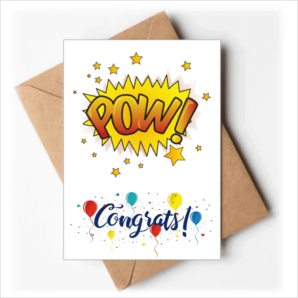 Pow Exclamation Stars Art Deco Fashion Wedding Cards Congratulations ...