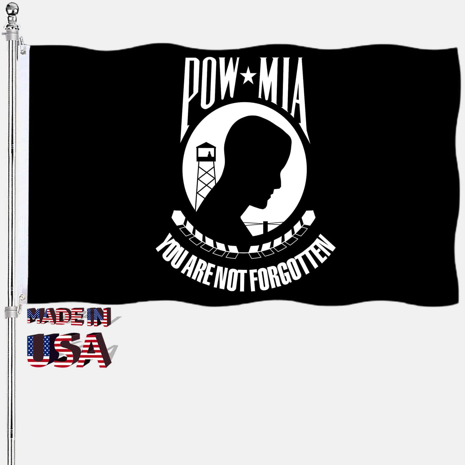 Pow Flags 5x8 Outdoor Double Sided Mia Pow Flags Heavy Duty 3 Ply ...