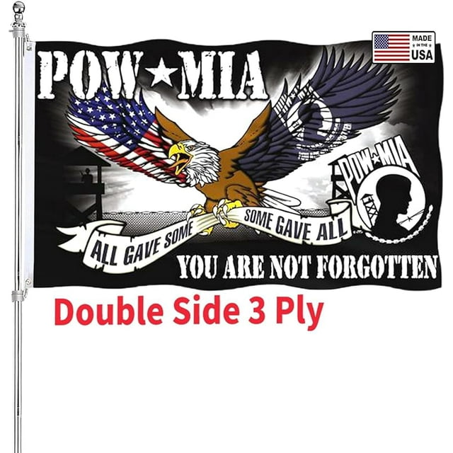 Pow Mia Flag 3x5 Ft Outdoor Heavy Duty Polyester Military Pow Flags ...