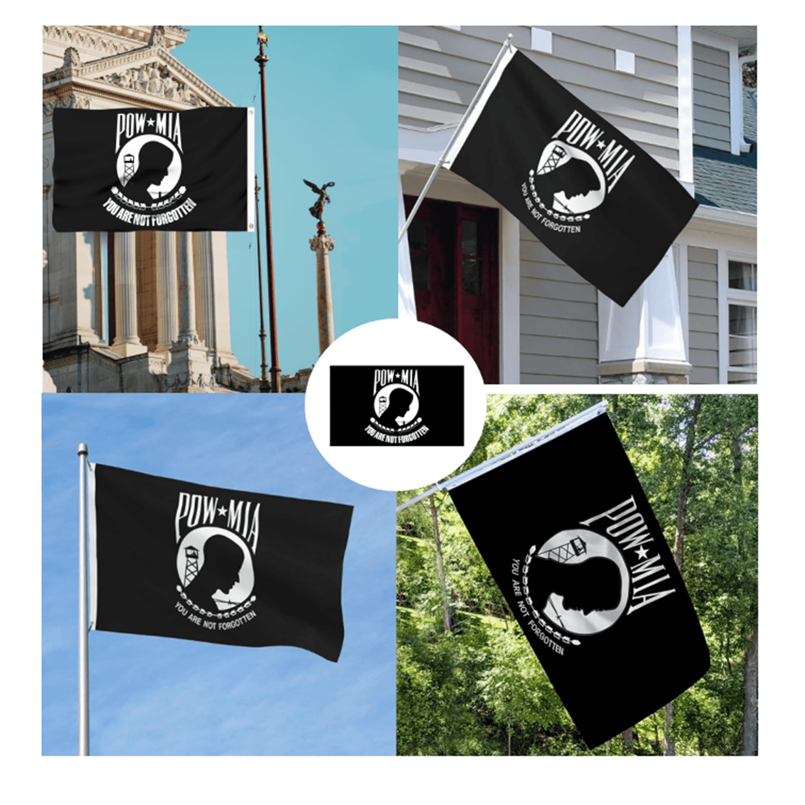 Pow Mia Flag 3x5 Ft Outdoor Heavy Duty Polyester Military Pow Flags ...