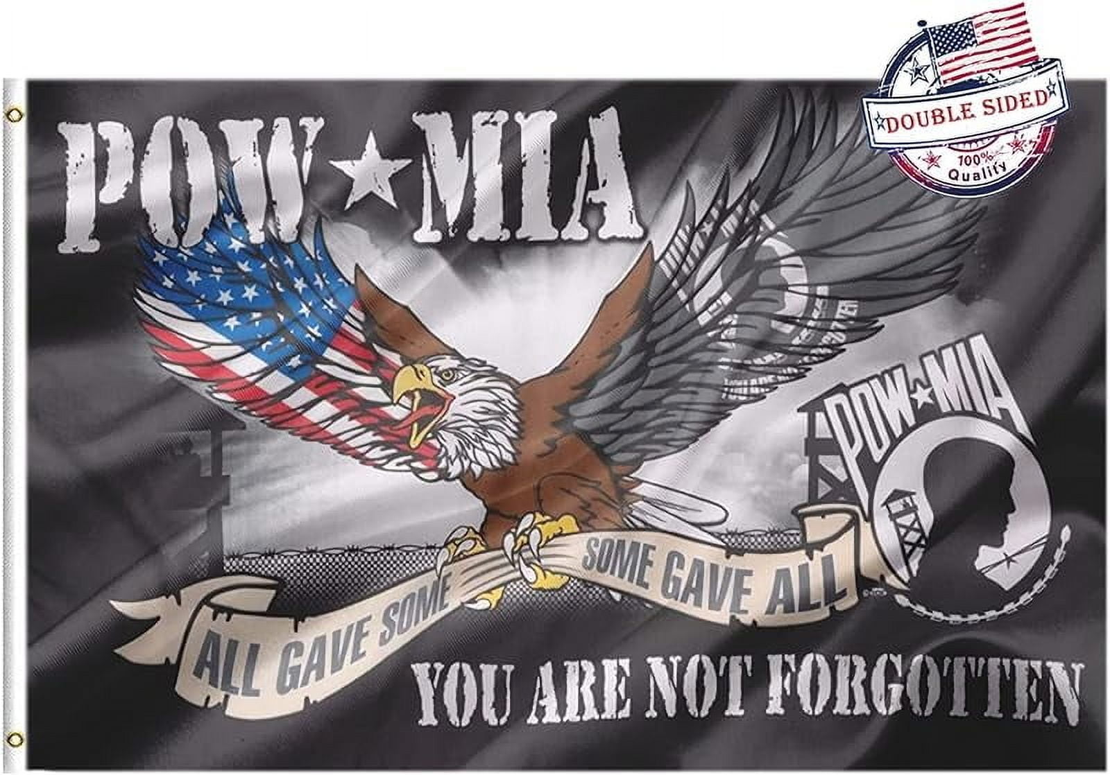 Pow Mia Flag 3x5 Outdoor Double Sided- Heavy Duty 3ply Mia Pow Flags 2 ...