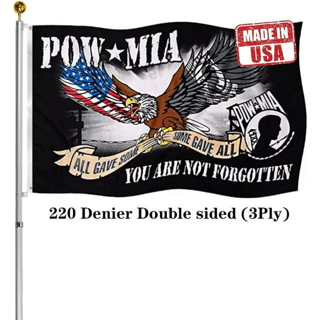 Pow Mia Flag 3x5 Outdoor Double Sided- Heavy Duty 3ply Mia Pow Flags 2 ...