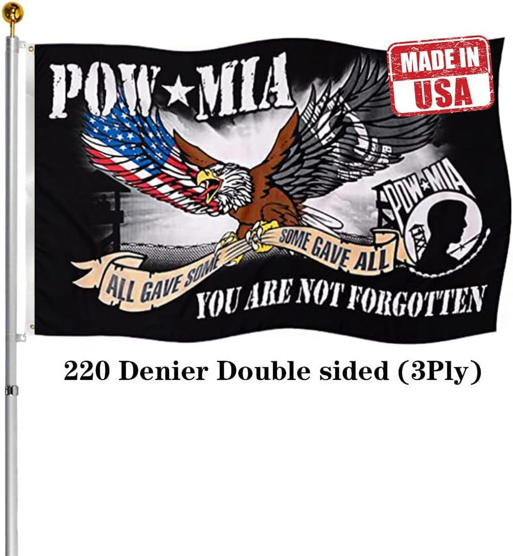 Pow Mia Flag 5x8 Outdoor Double Sided- Heavy Duty 3ply Mia Pow Flags 2 ...