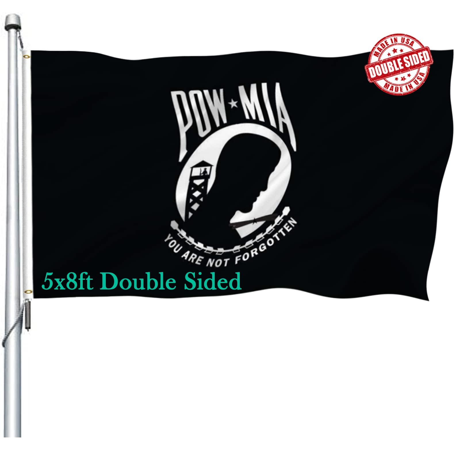 Pow Mia Flag Double Sided 5x8 Outdoor- Heavy Duty Polyester You are Not ...
