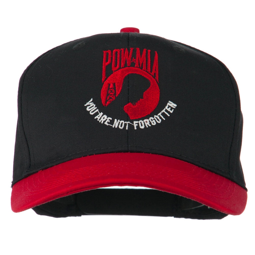 Pow Mia Logo Embroidered Two Tone Cap - Red Black OSFM - Walmart.com