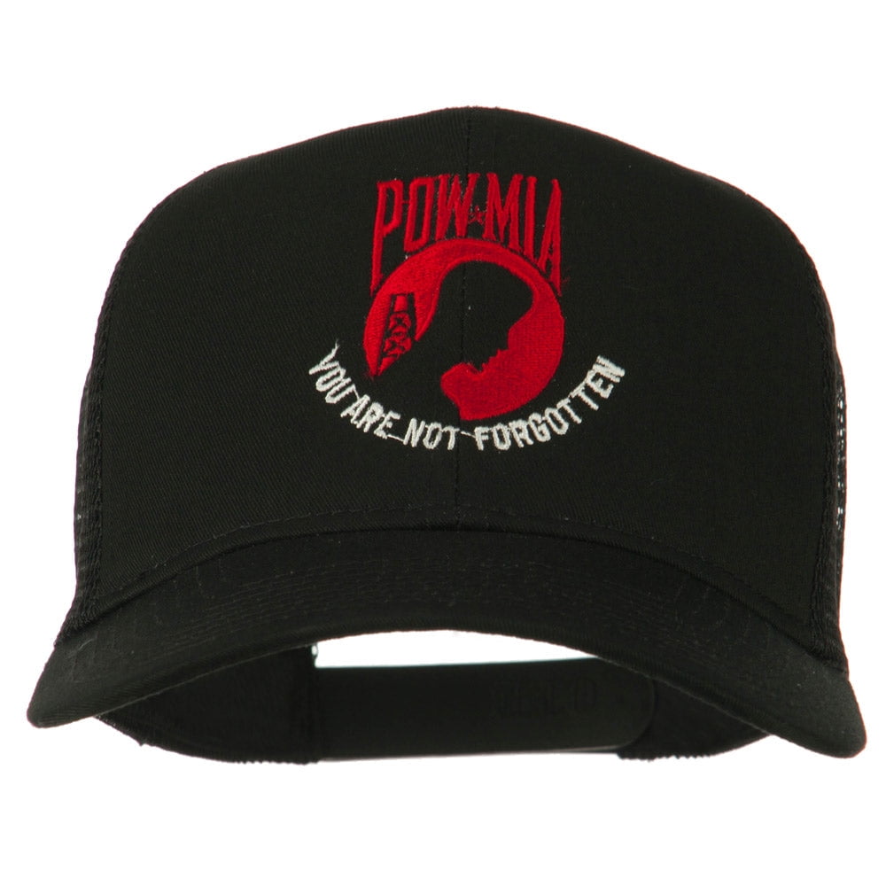 Pow Mia Symbol Embroidered Twill Mesh Cap - Black OSFM - Walmart.com