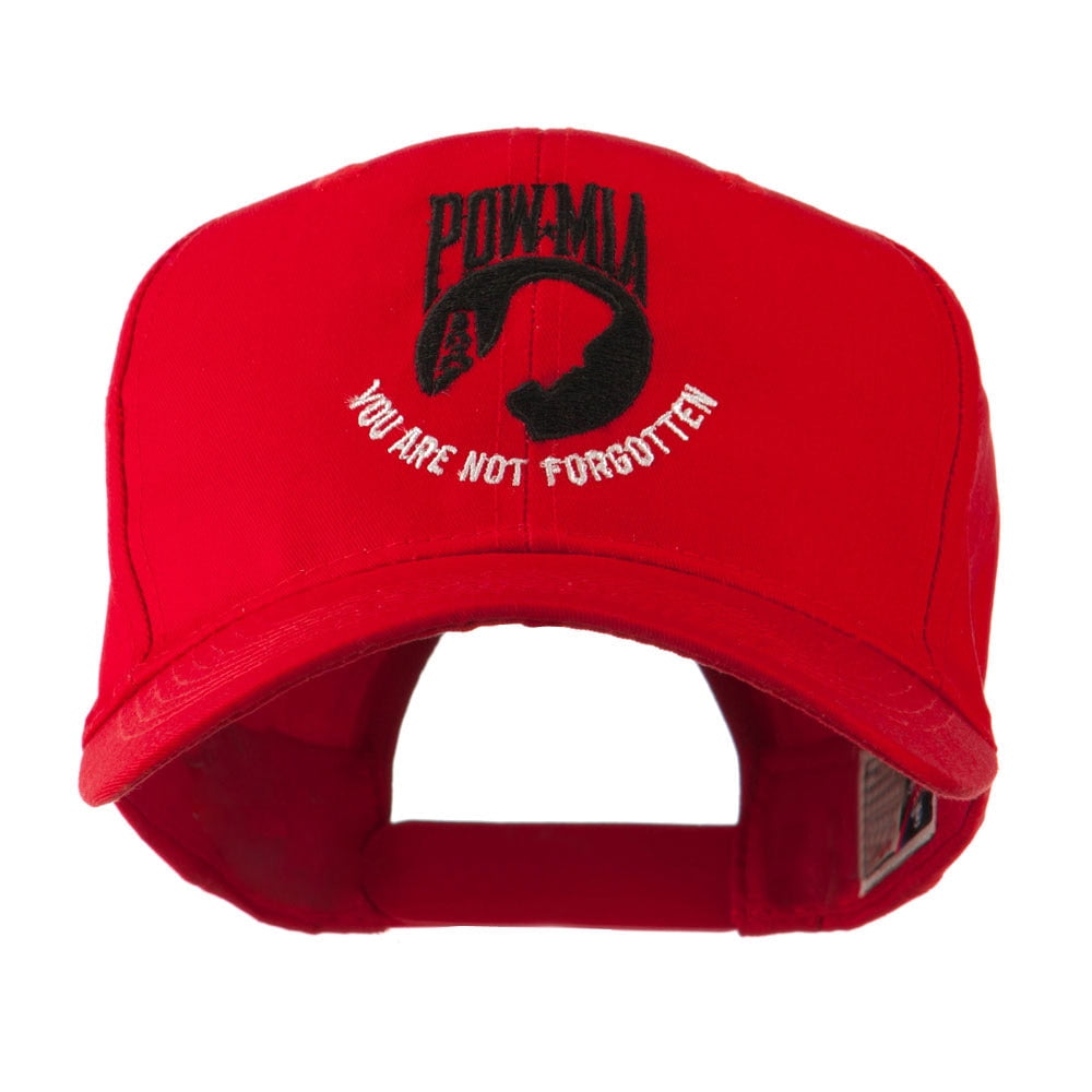 Pow Mia Symbol with Wording Embroidered Cap - Red OSFM - Walmart.com