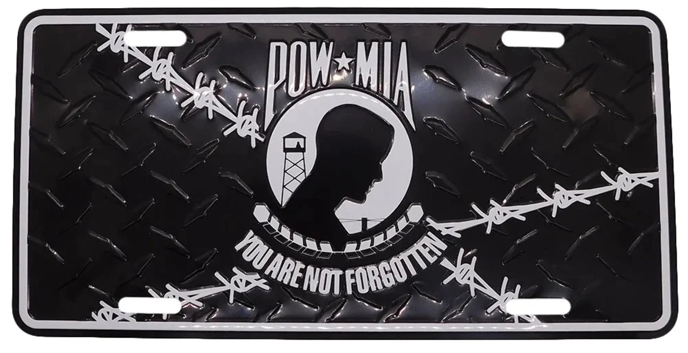 Pow Mia You Are Not Forgotten Barbed Wire Diamond Deck 6"x12" License ...