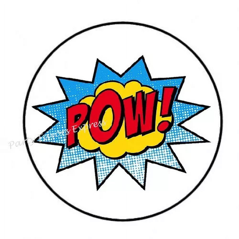 Pow Superhero Stickers Party Favors Phone Decal Water Bottle Stickers ...