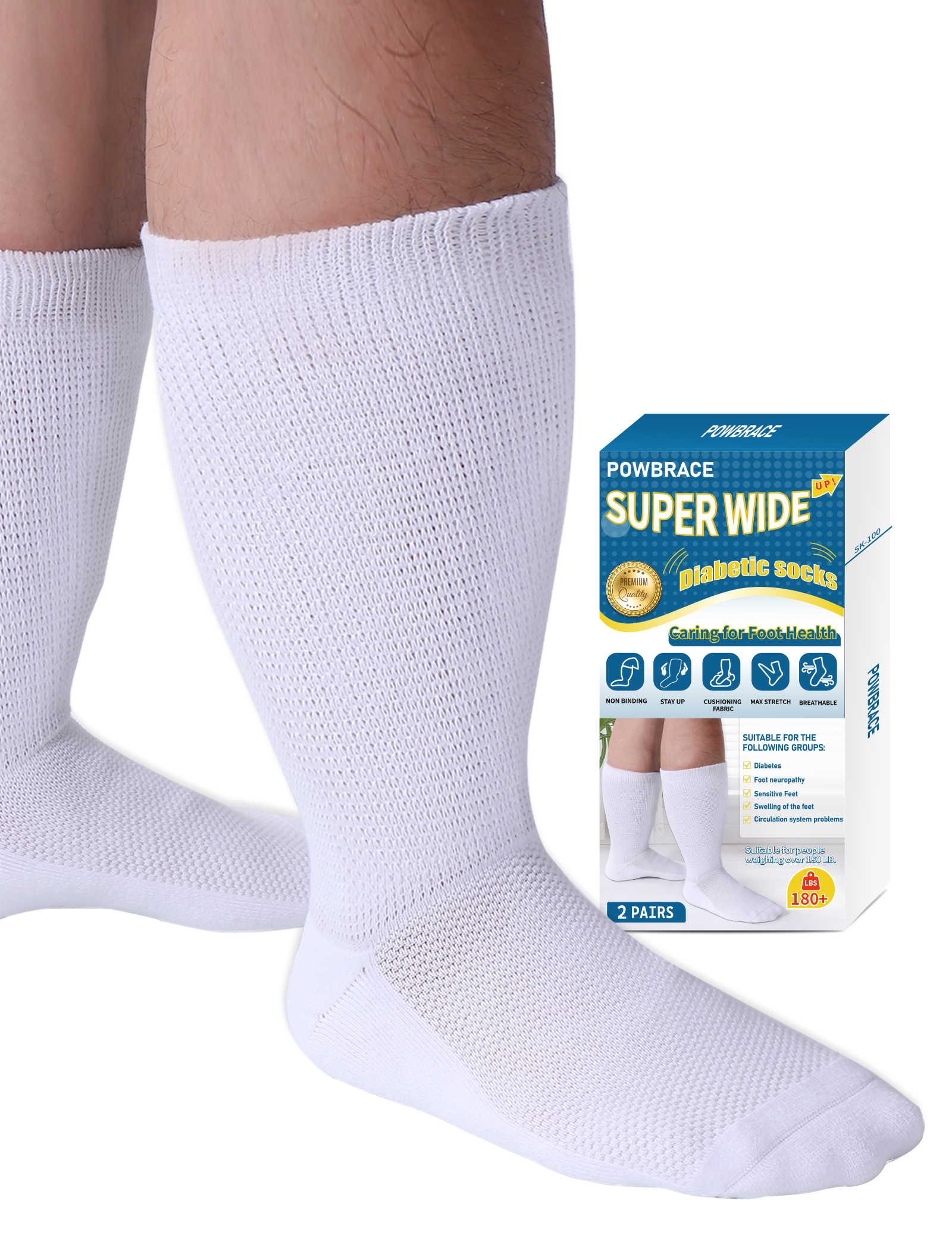 Diabetic Socks Unisex - Men's and Women Non Skid Hospital Loose Fitting ...