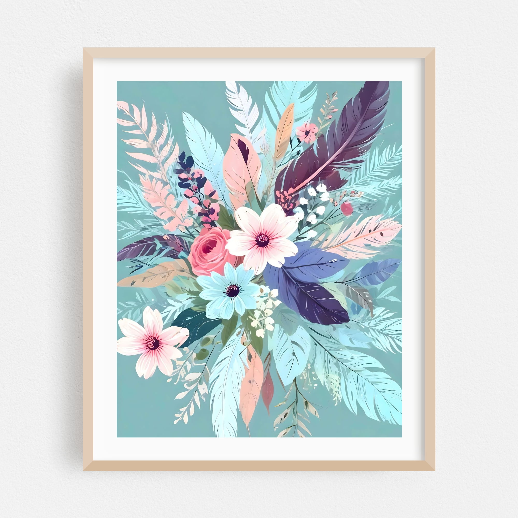 Powder Blue Blossom - India Illustration Floral Botanical Pastel Nature ...