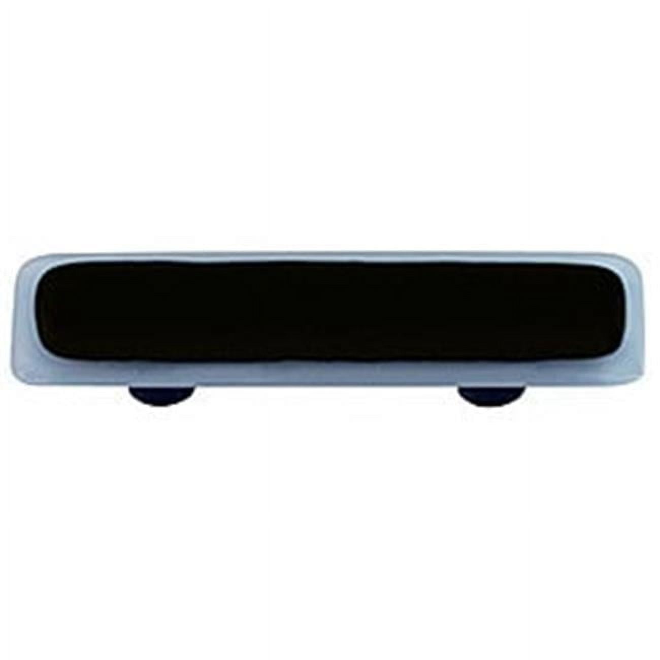 Powder Blue Border with Black Rectangle Glass Cabinet Pull - Black Post ...