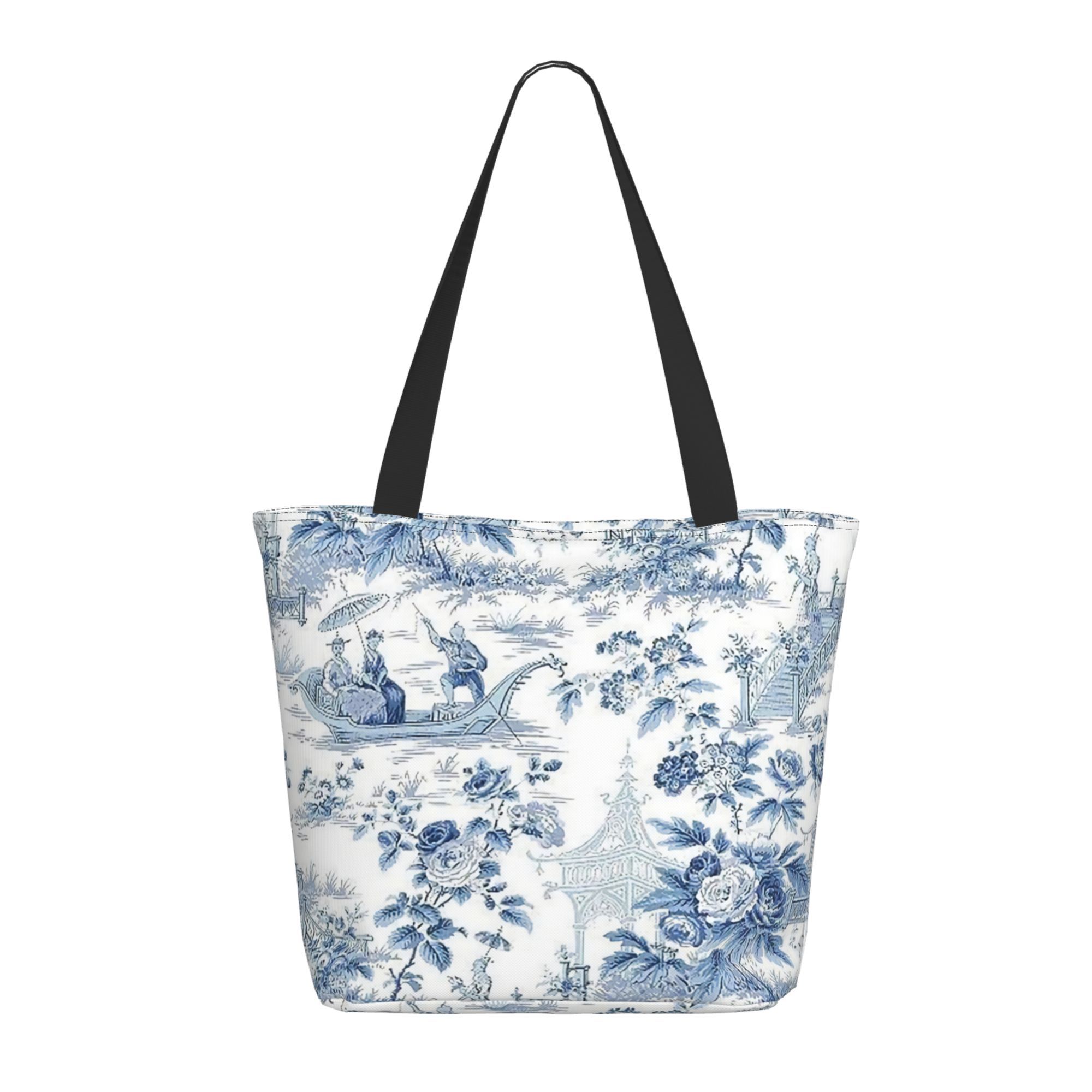 Powder Blue Chinoiserie Toile Bag Pattern For Women Gift Tote Bag For ...