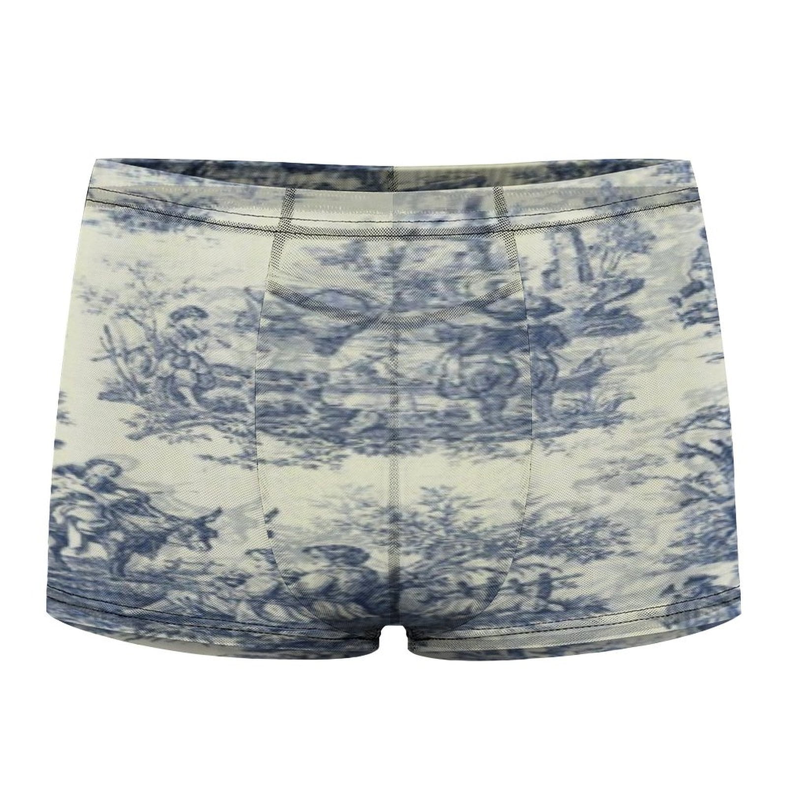 Powder Blue French Toile Picnic Designs Men's Mesh Boxer Briefs Cooling ...