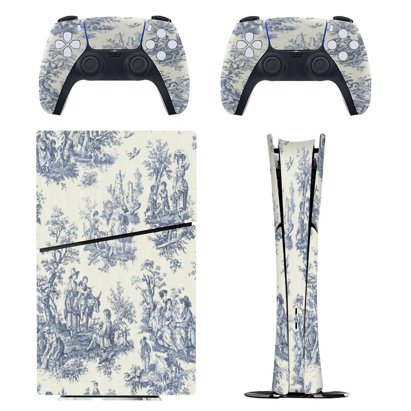 Powder Blue French Toile Picnic Designs PS5/PS5 Pro/PS5 Slim Digital ...