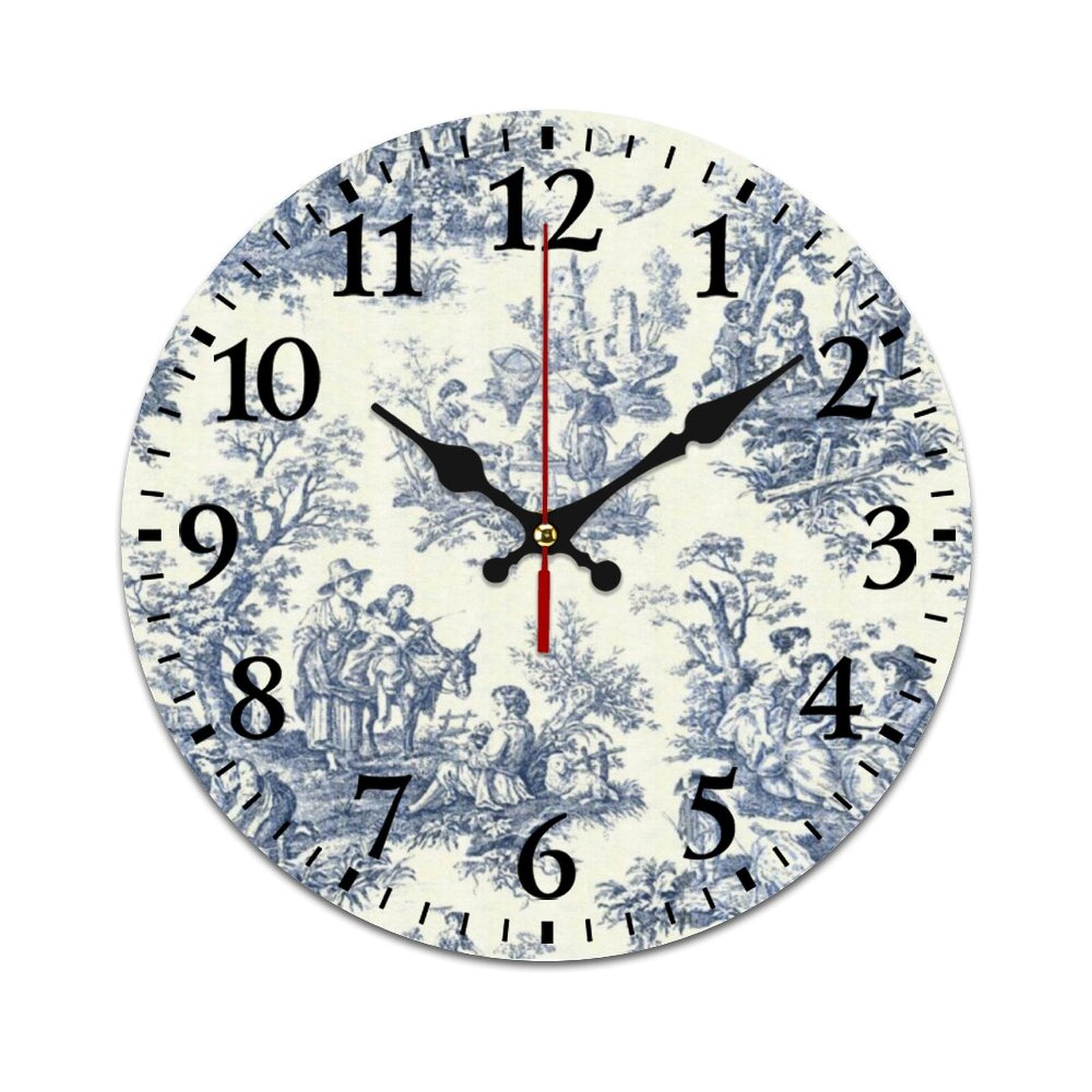 Powder Blue French Toile Picnic Designs Wall Clock Modern Design Clocks ...