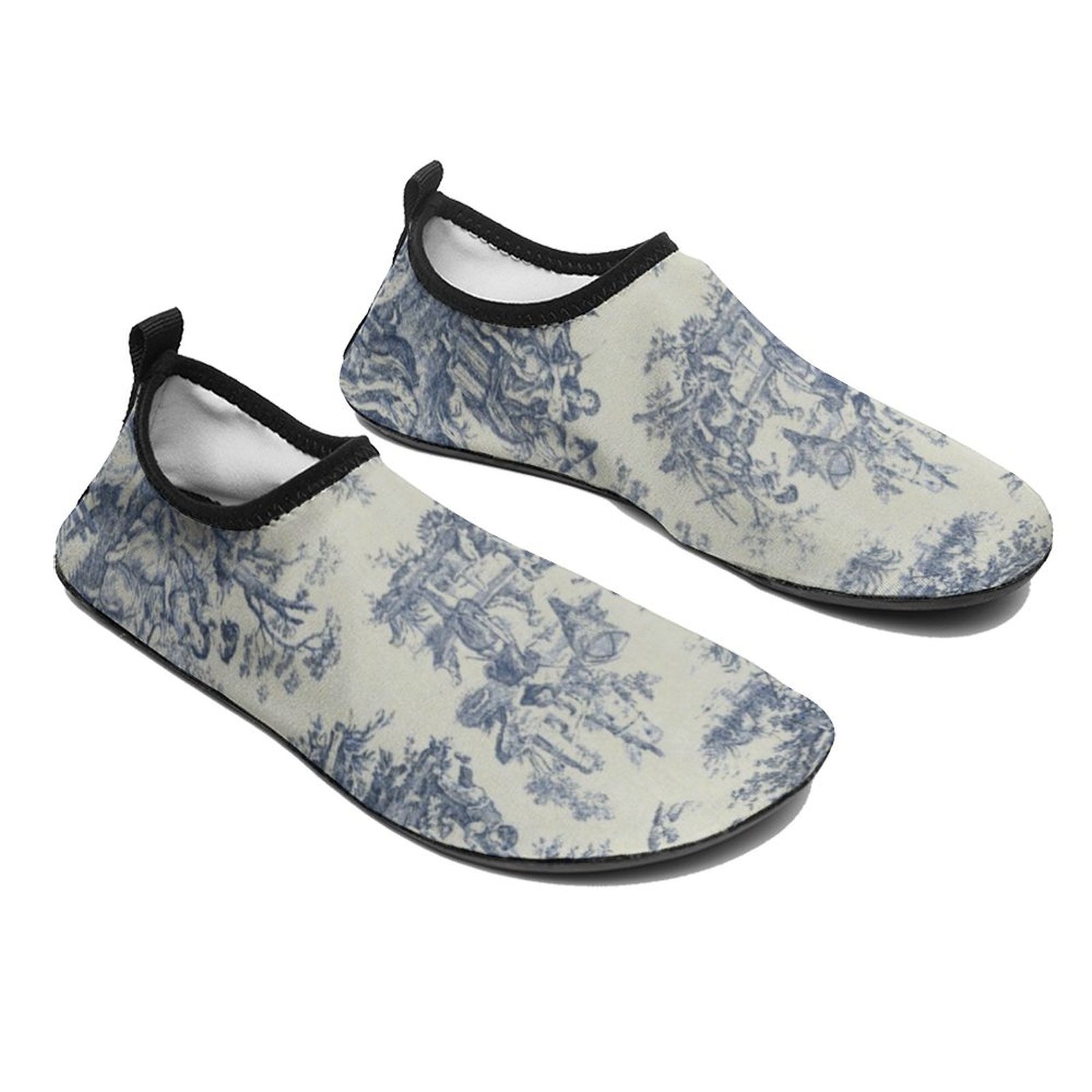 Powder Blue French Toile Picnic Designs Water Shoes Beach Slip-on Shoes ...