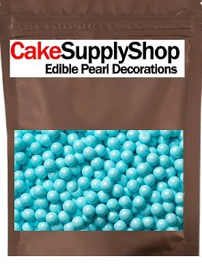 Powder Blue Pearl Candy Beads Cake and Cupcake Edible Decorations 4 oz ...