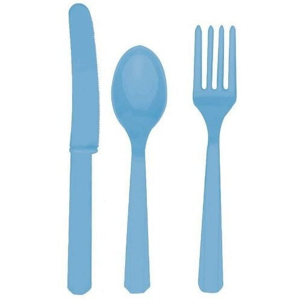 Powder Blue Plastic Assorted Cutlery - 24 ct. - Walmart.com