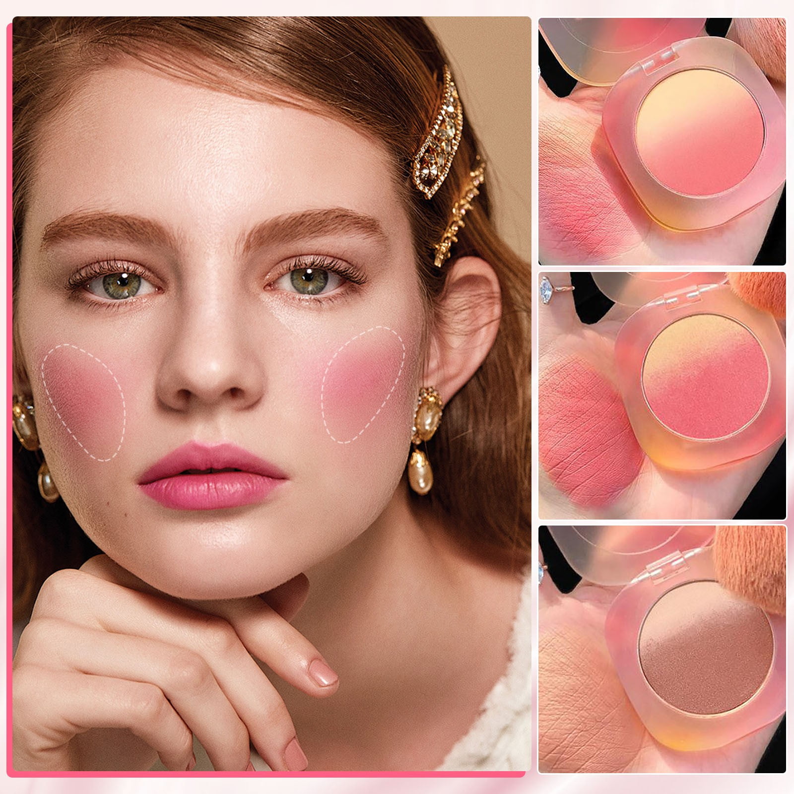 Powder Blusher Makeup Palette | Light Non-Greasy Formula | Seamless ...