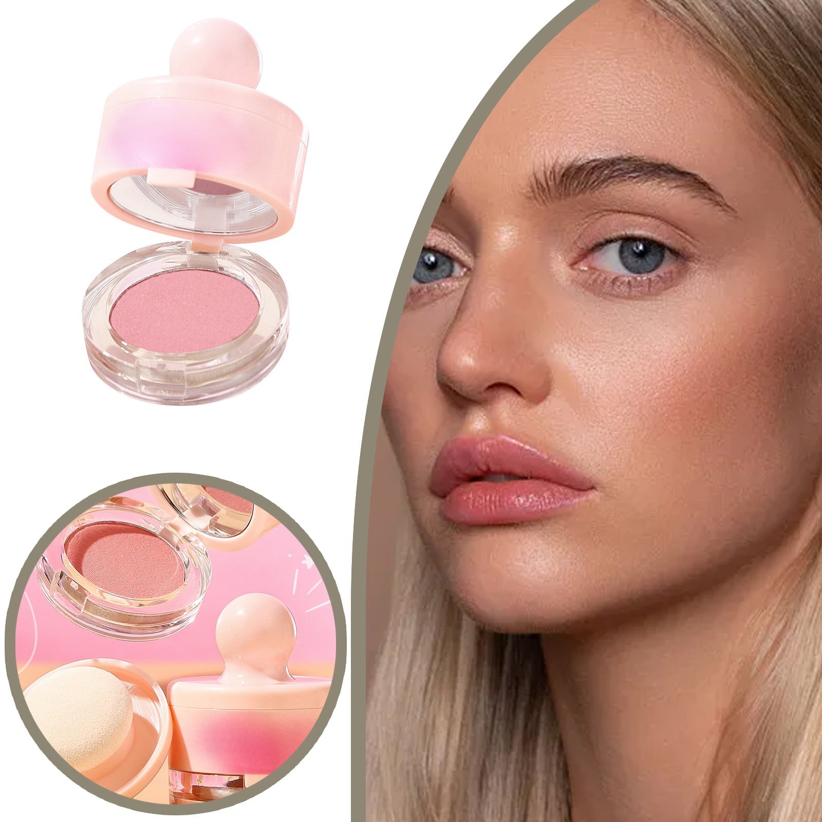 Powder Blusher, Matte Powder Makeup Blusher for Cheeks, Natural Glow ...