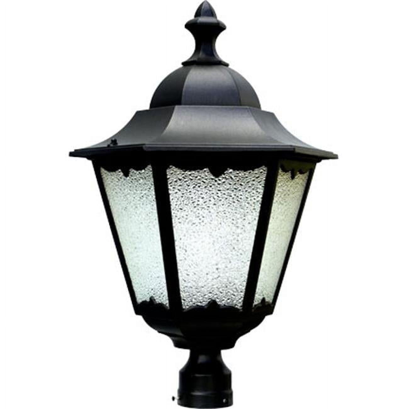 Powder Coated Cast Aluminum Post Top Light Fixture, Black - 24.81 x 16. ...