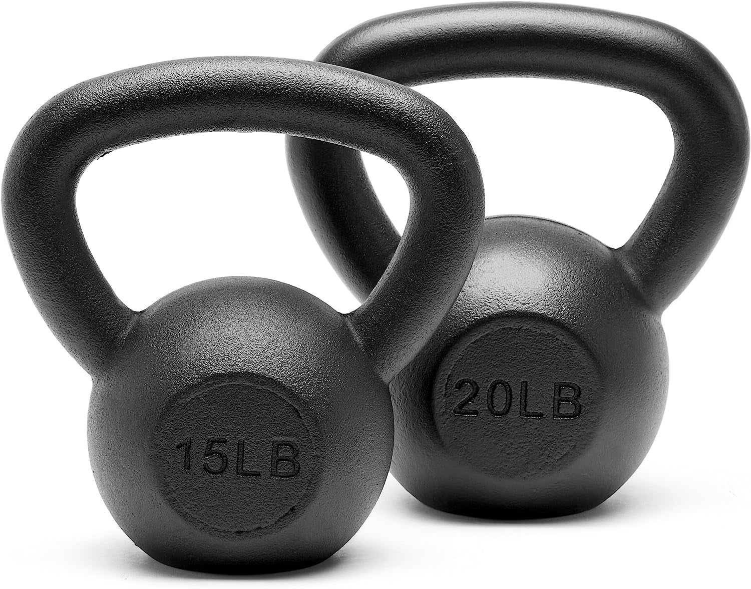 Powder Coated Solid Cast Iron Kettlebell Weights Set 5, 10 15, 20, 25 ...