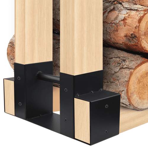 Powder-Coated Steel Adjustable Firewood Log Rack Brackets Heavy Duty ...